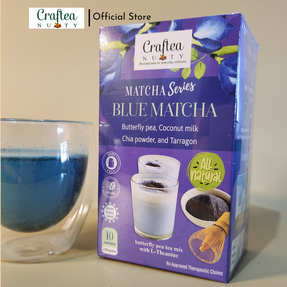 Premium Matcha Blend | Blue Matcha with Butterfly pea powder & L-thean ...