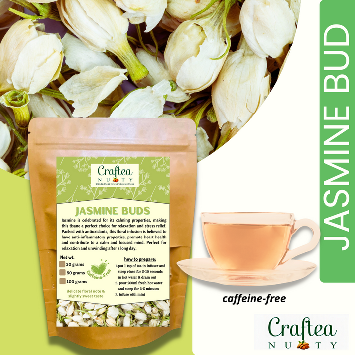 Jasmine flower tea buds dried jasmine buds – Craftea Nutty